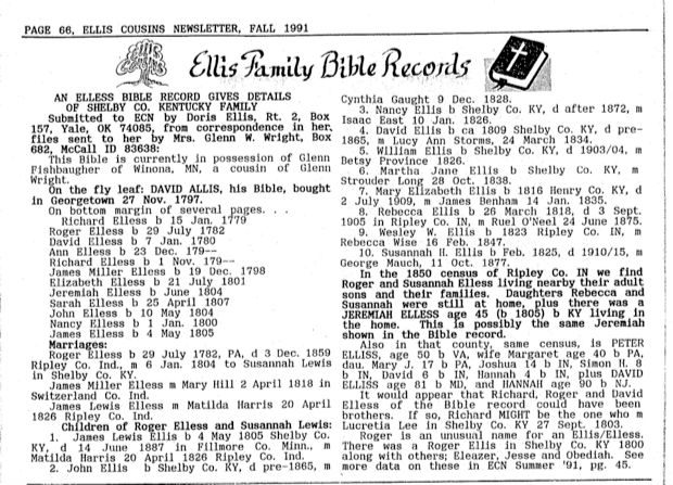 EllisMysteryBible - Family History
